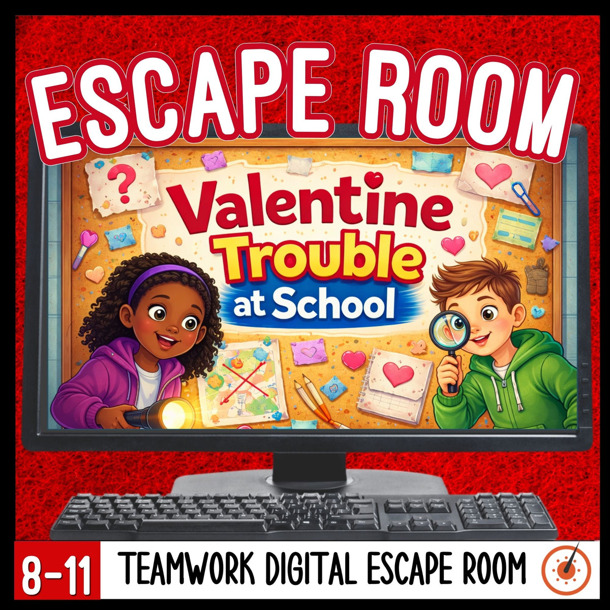 Valentine Escape Room Game for Kids | Digital Valentine Party Activity ...