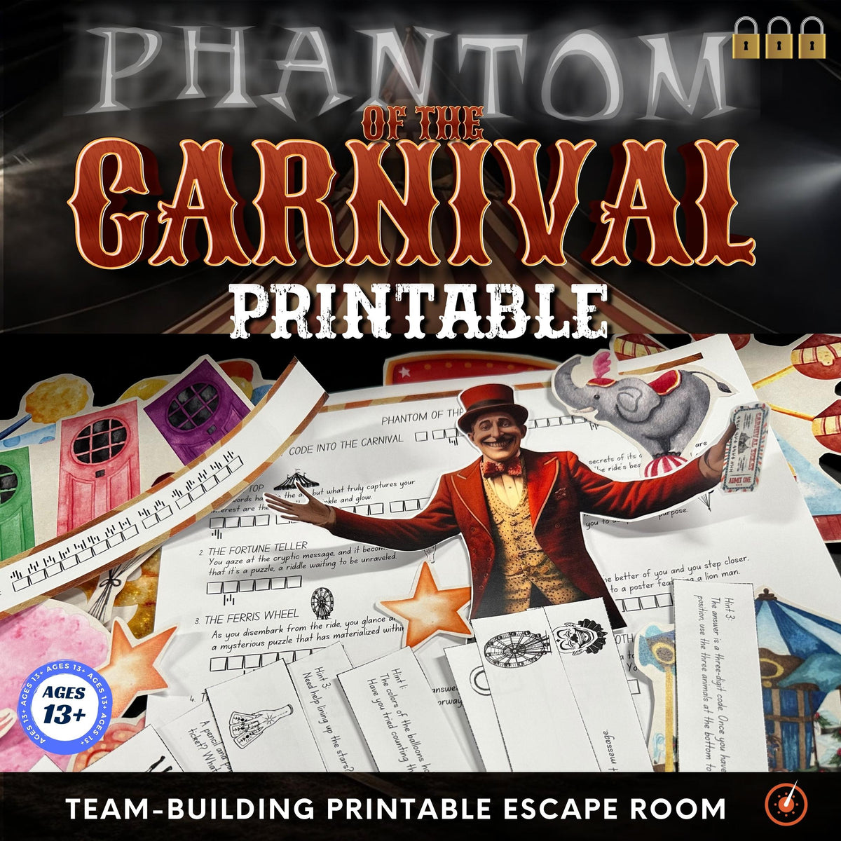 DIY PRINTABLE Phantom of the Carnival Escape Room - Team-Building Esca ...