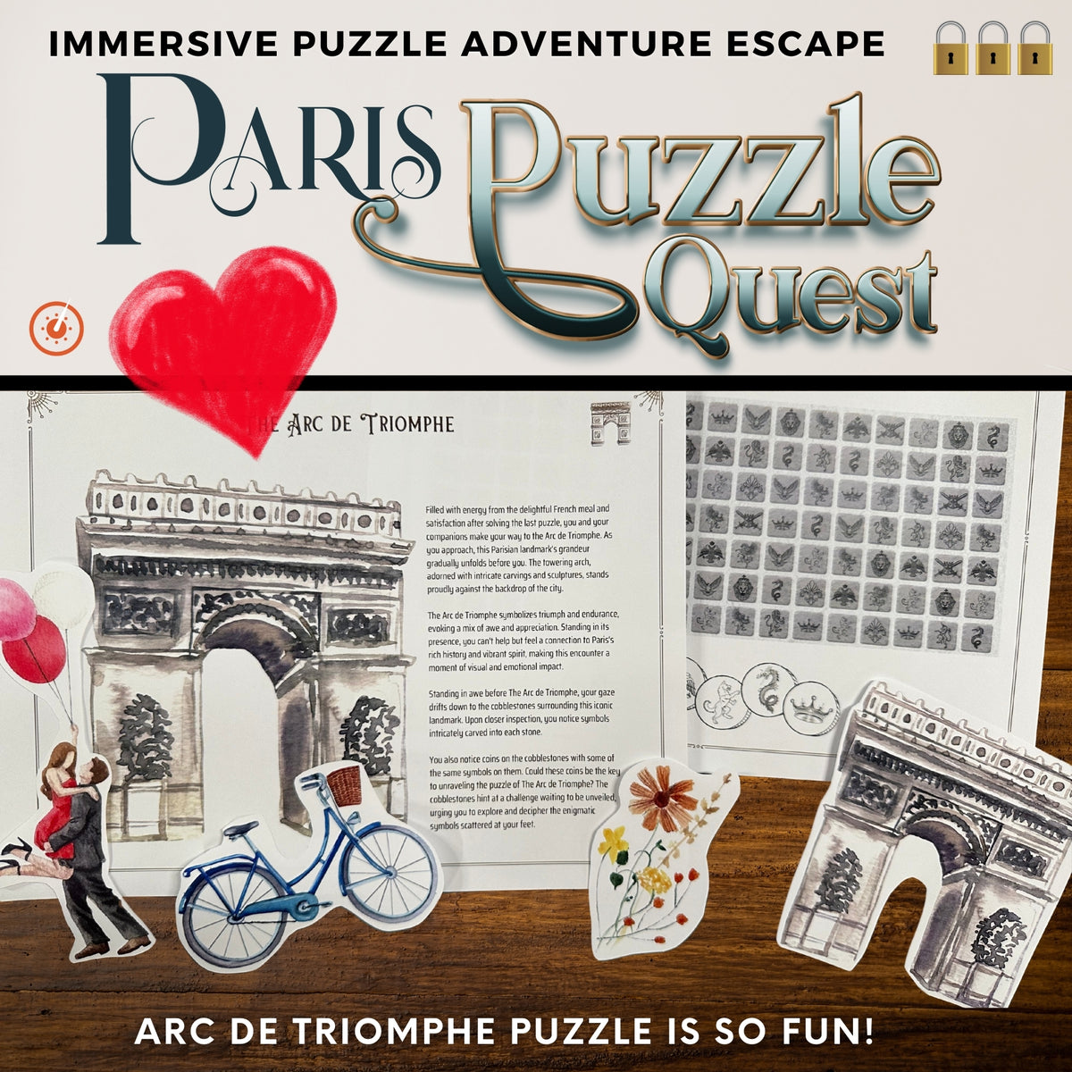 Valentine's Day Printable Paper Escape Room, Paris Puzzle Quest – It's ...